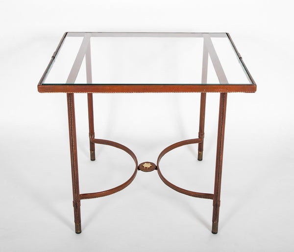 Leather Wrapped Games Table Attributed to Jacques Adnet – Avery & Dash ...