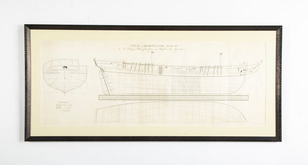 Original Early 19th Century Ship Plan for 18 Gun Navy Brig of War ...