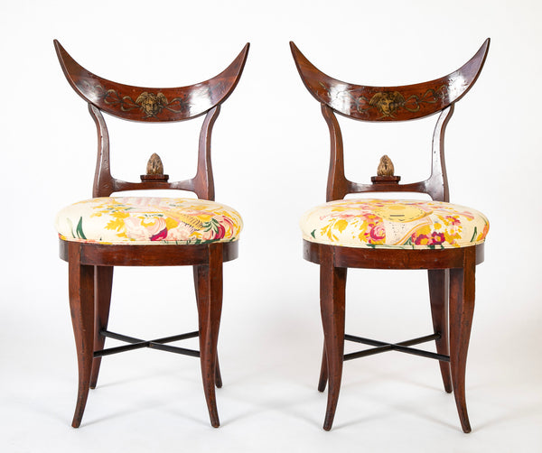 A Pair of Directoire Classical Crescent Splat Round Side Chairs – Avery ...