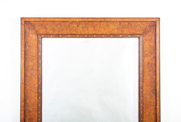Ralph Lauren Labeled Mirror with Rare Embossed Leather Border – Avery ...
