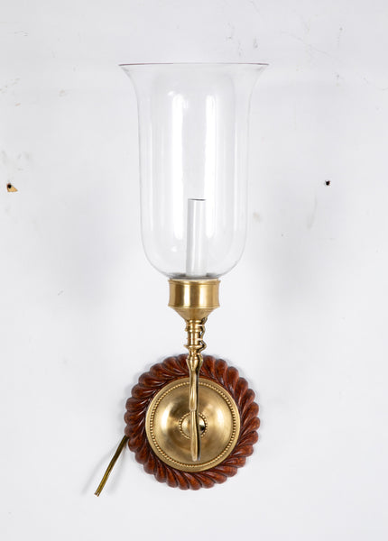 A Set of 5 Regency Mahogany Hurricane Wall Lights - Also Priced Indivi ...